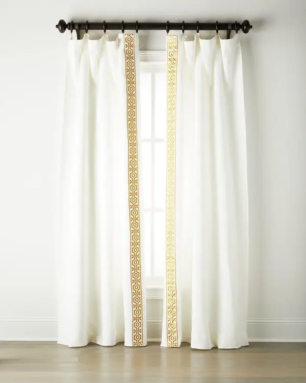 HOME SILKS Two Andes Brilliant Golden Curtains, 96"l
