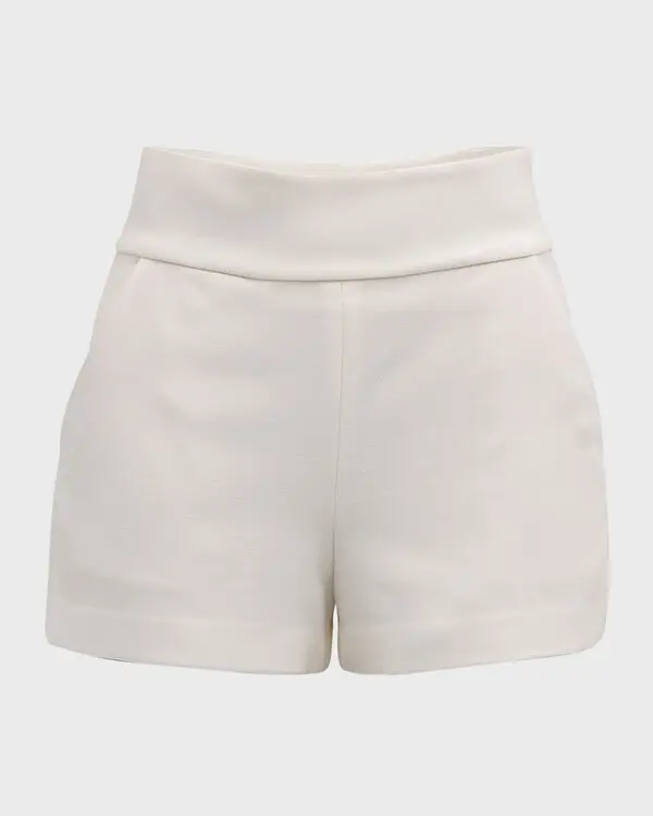 Alice + Olivia Donald High-waist Shorts - Off White