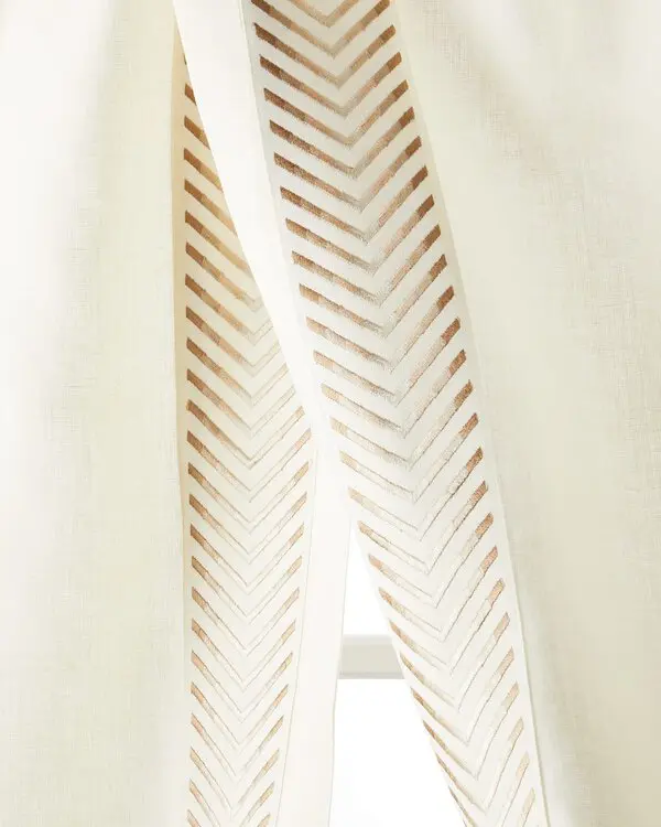 HOME SILKS Two Rio Old Golden Curtains, 96"l