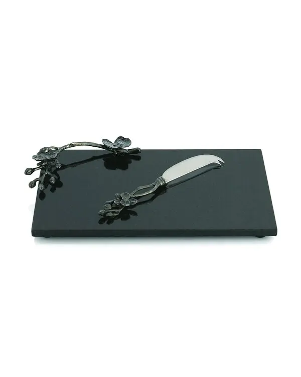 Michael Aram Black Orchid Cheese Board With Knife