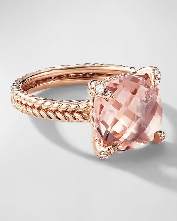 David Yurman Chatelaine Ring With And Diamonds In 18k Rose Gold, 11mm ...