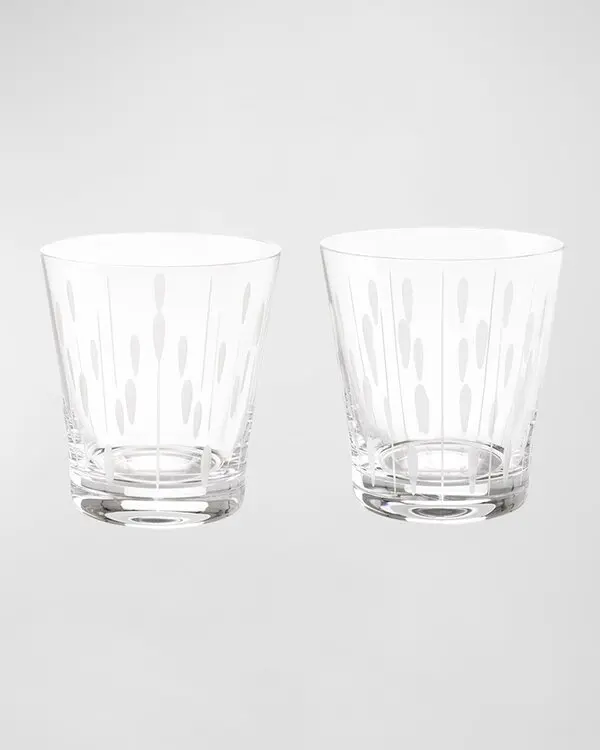 Lalique Lotus Drops And Dew Tumblers, Set Of 2