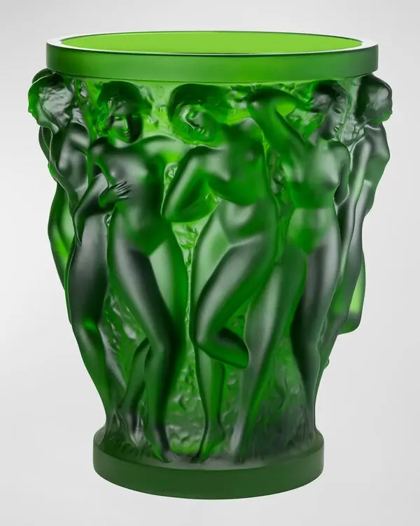Lalique Bacchantes Vase, Amazon Green - One-color