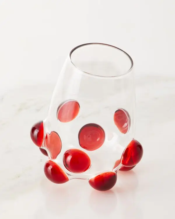 MASSIMO LUNARDON Bubble Wine Glass, Red