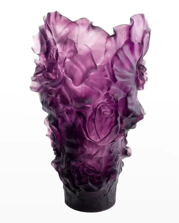 DAUM Camelia Magnum Violet Vase