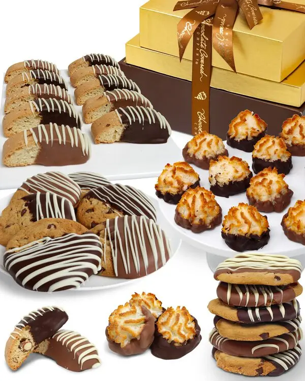 CHOCOLATE COVERED COMPANY Belgian Chocolate Dipped Cookie Tower