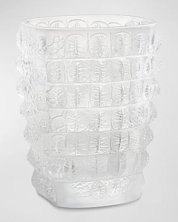 Lalique Croco Crystal Vase - Clear