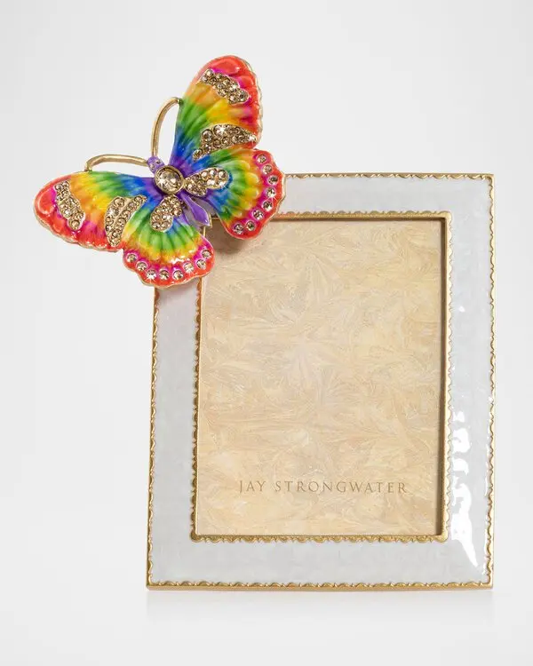 JAY STRONGWATER Rainbow Butterfly Frame, 3" X 4