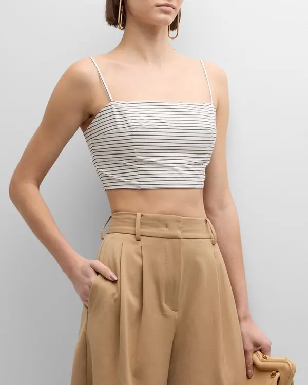 Staud Federico Stretch Poplin Crop Top