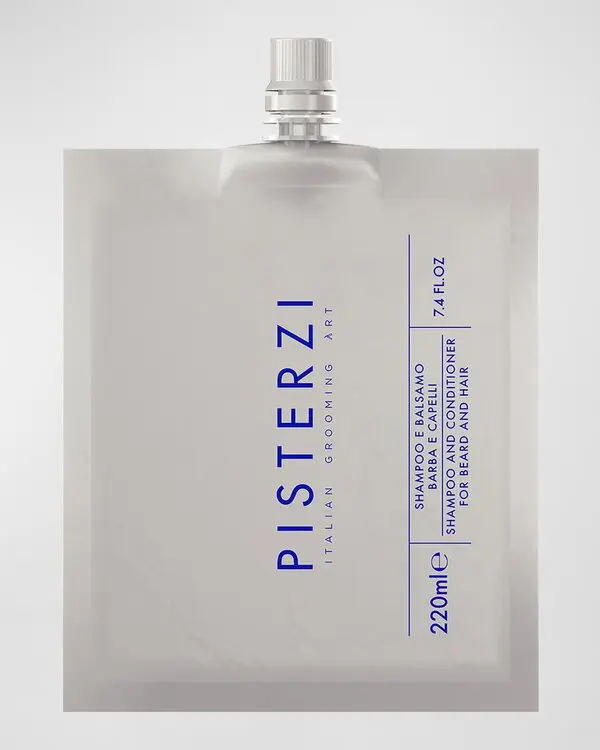 PISTERZI Shampoo And Conditioner For Beard And Hair Refill Pouch, 7.4 Oz