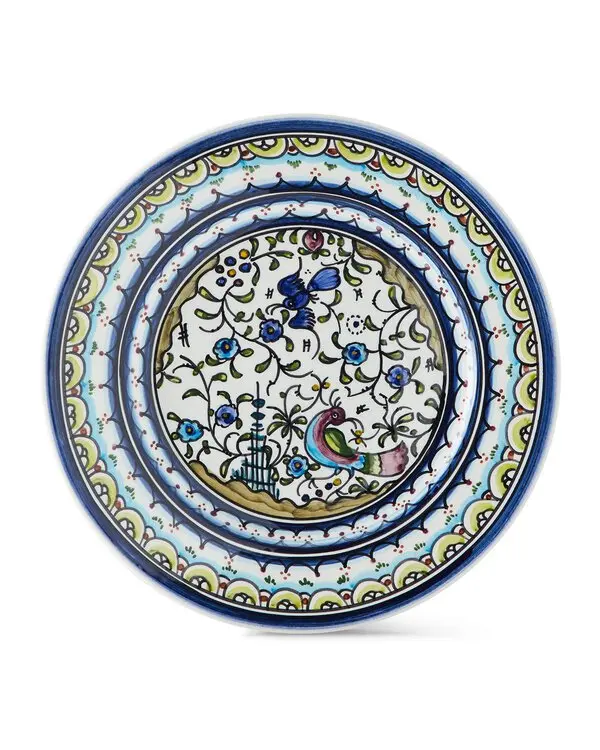 Neiman Marcus Pavoes Blue And Green Salad Plates, Set Of 4 - One-color