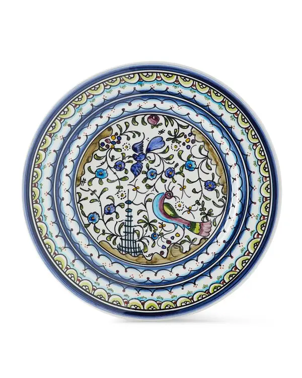 Neiman Marcus Pavoes Blue And Green Dinner Plates, Set Of 4 - One-color