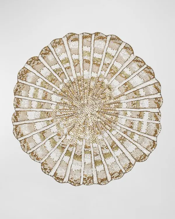 KIM SEYBERT Nautilus Beaded Placemat - Champagne/gold