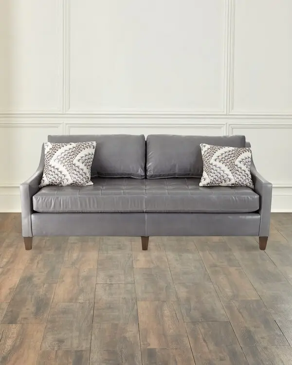 MASSOUD Duplessis Leather Sofa, 84