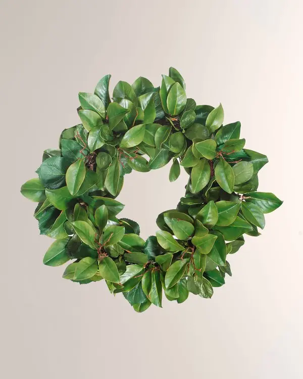 WINWARD HOME Magnolia Leaf Twig Wreath