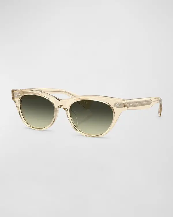 Oliver Spencer Avelin Butterfly Sunglasses - Green Grad