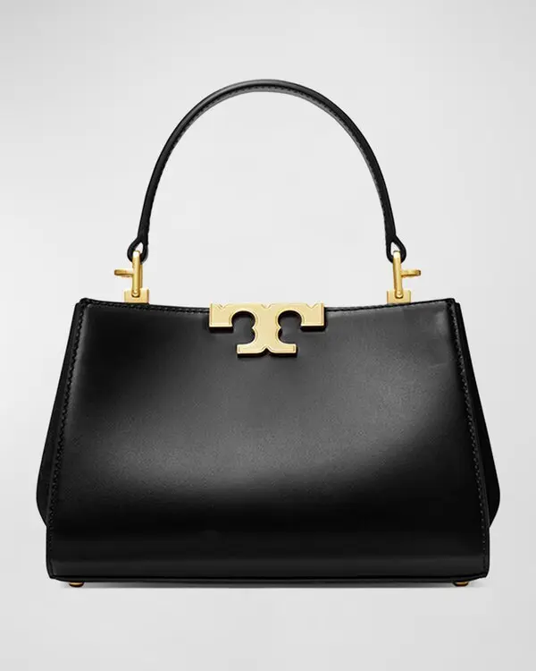Tory Burch Eleanor Mini Leather & Suede Satchel Bag - Black