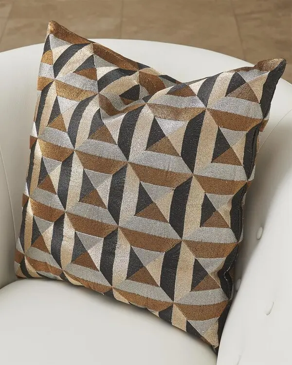 GLOBAL VIEWS Triangle Marquetry Pillow