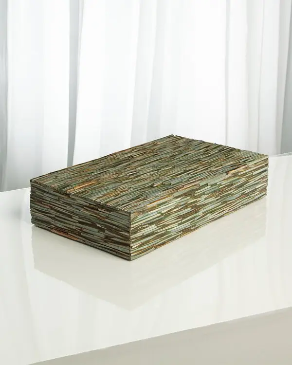 GLOBAL VIEWS Chiseled Bone Large Box