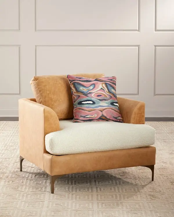 MASSOUD Rhea Sheepskin Accent Chair