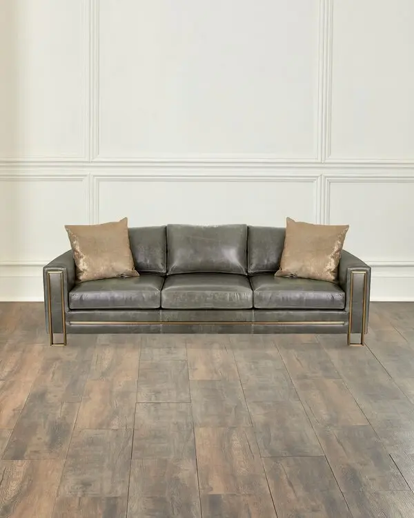 MASSOUD Brinkley Leather Sofa, 104