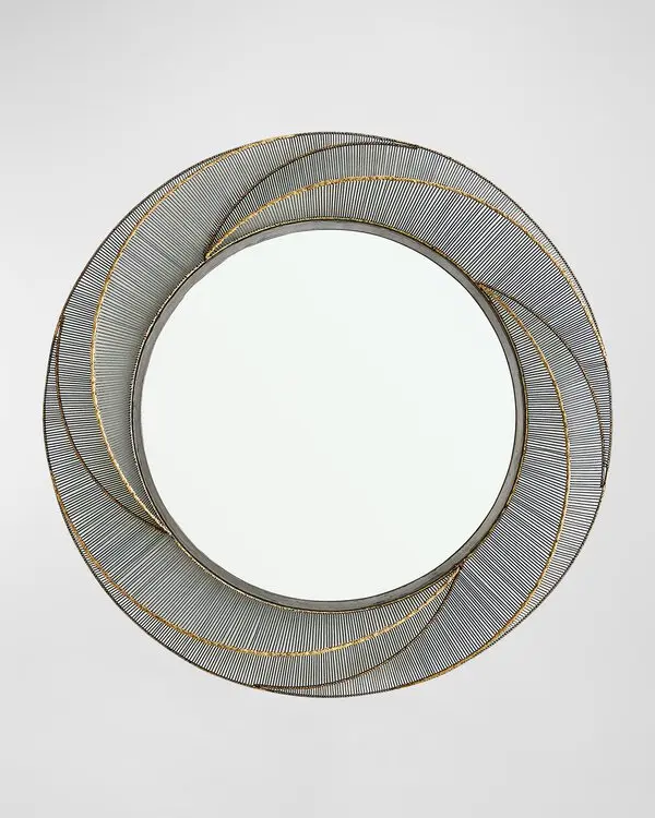 GLOBAL VIEWS Whip Wire Mirror, Iron/braised Brass