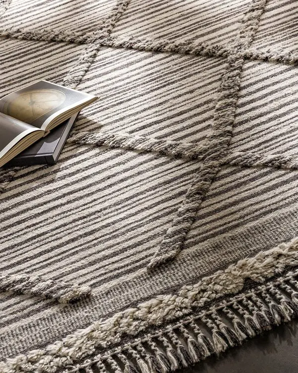 SURYA RUGS Alissa Charcoal Hand-knotted Rug, 8' X 10