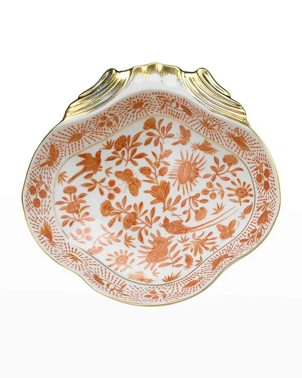 MOTTAHEDEH Sacred Bird & Butterfly Shell Dish - Orange