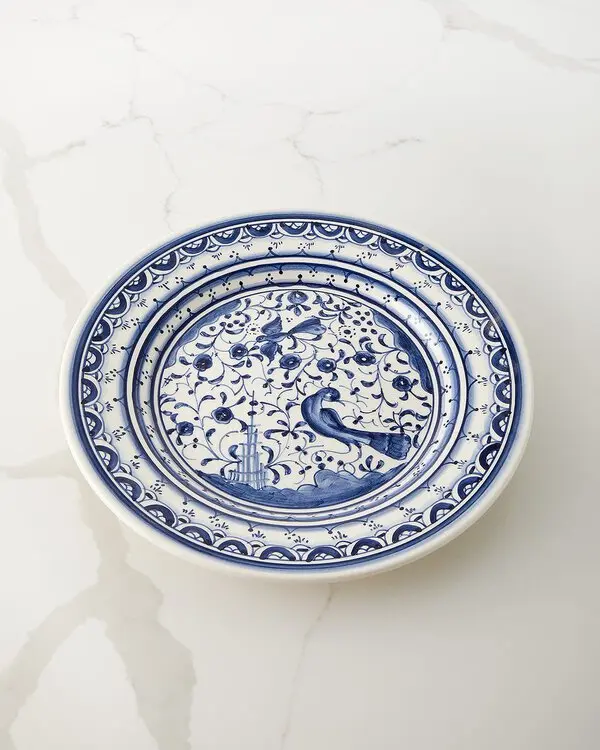 Neiman Marcus Pavoes Dinner Plates, Set Of 4 - Bluewhite