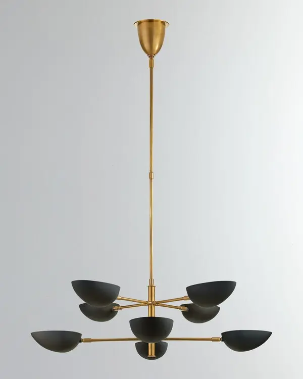 VISUAL COMFORT & CO. Graphic Large Two Tier Chandelier Aerin - Black And Gold