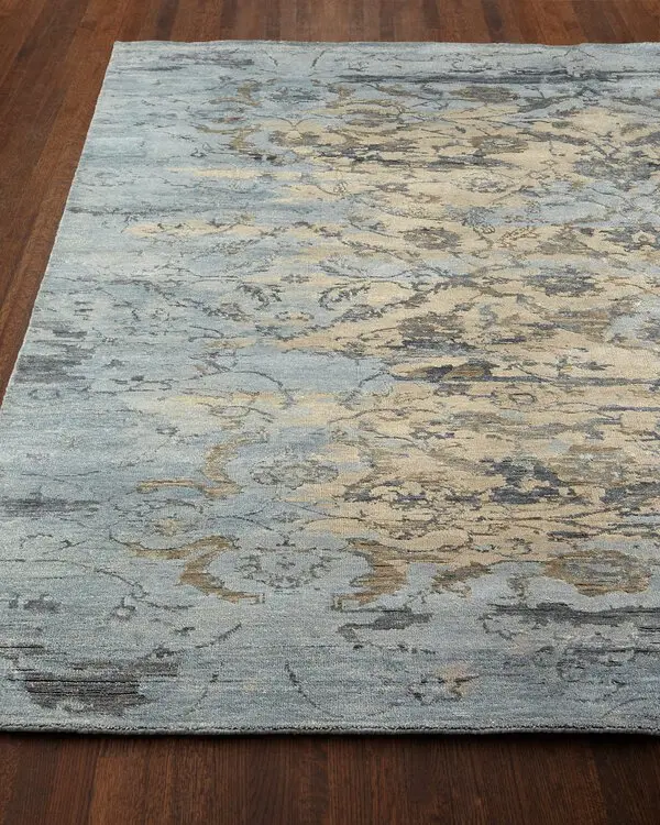 HAVEN & LOOM Aquamarine Hand-knotted Rug, 3' X 10
