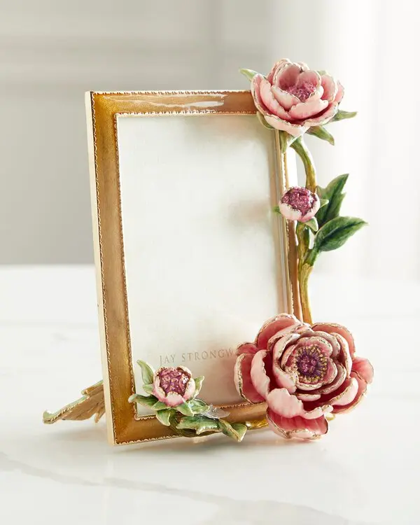 JAY STRONGWATER Peony Photo Frame, 5" X 7
