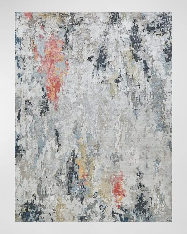 EXQUISITE RUGS Floor Art Hand-knotted Silver & Gray Rug, 8' X 10 - Silver, Gray, Coffee