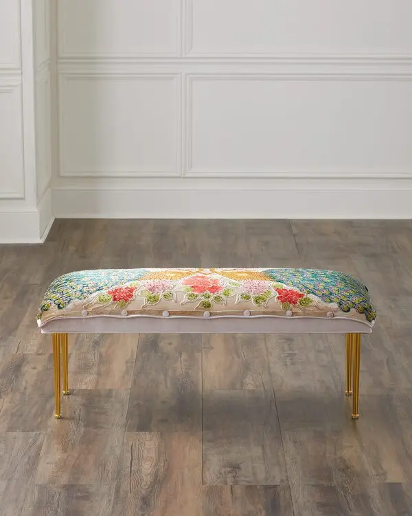 HAUTE HOUSE Blush Peacock Bench, 42
