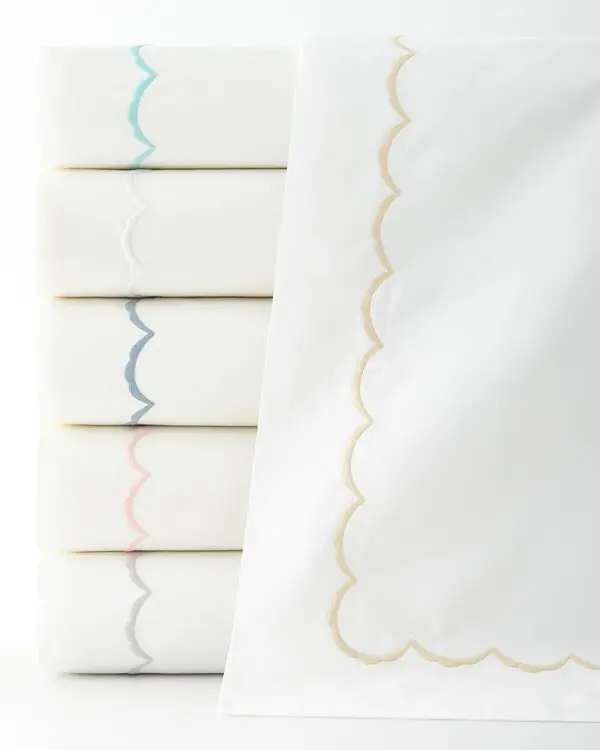 MATOUK Scallops Embroidered Duvet Cover - White/white