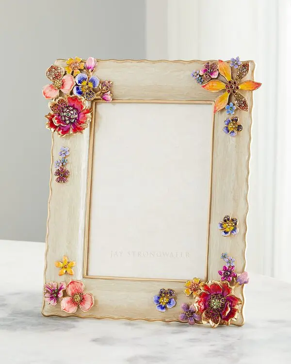 JAY STRONGWATER 5" X 7" Flower Photo Frame - Multi