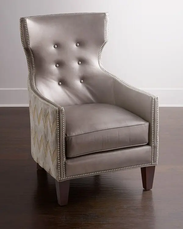MASSOUD Thomas Chevron Tufted Chair