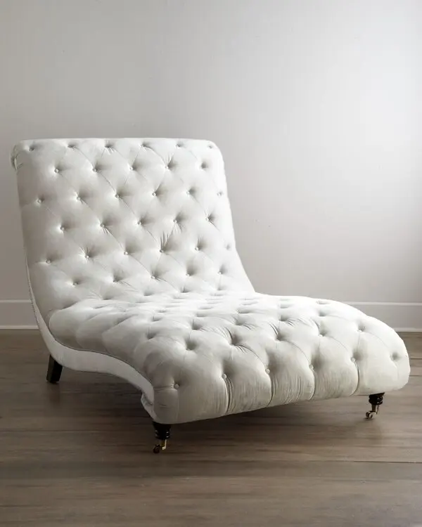 HAUTE HOUSE Tufted Silver Chaise
