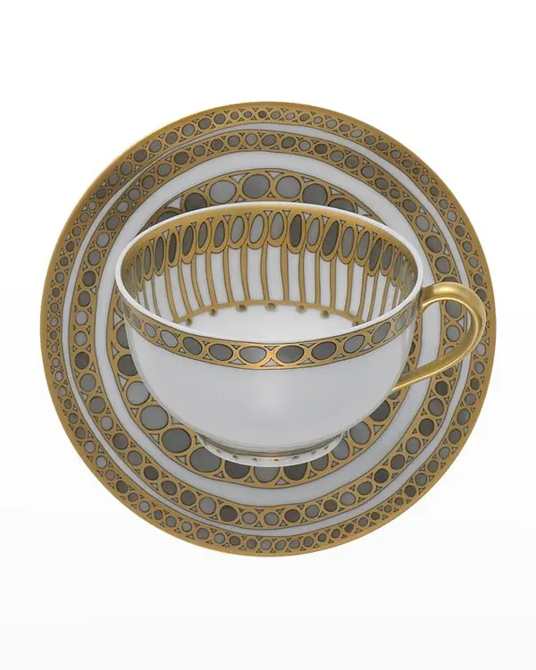 HAVILAND & PARLON Syracuse Taupe Cup & Saucer