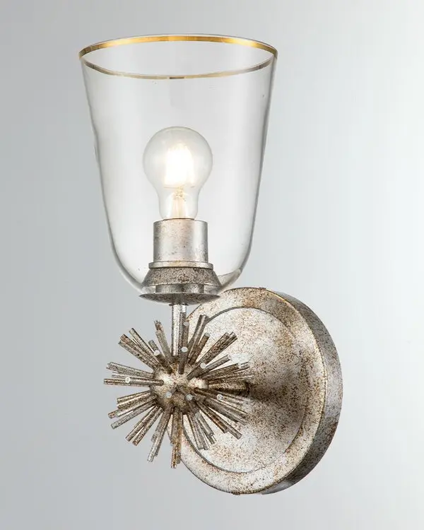 LUCAS + MCKEARN Staring 1-light Sconce - Silver Leaf