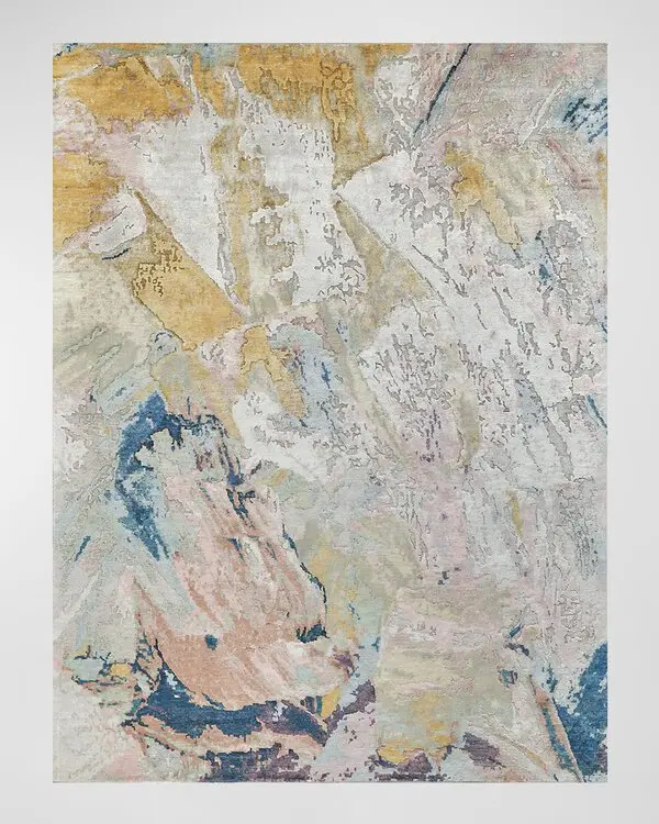EXQUISITE RUGS Floor Art Hand-knotted Multi Rug, 10' X 14