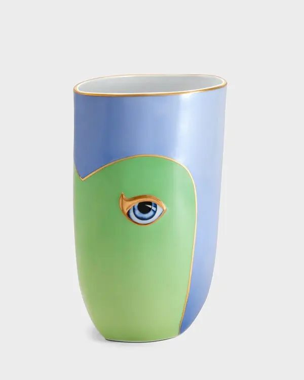 L'Objet Lito Vase, Green Blue - One-color