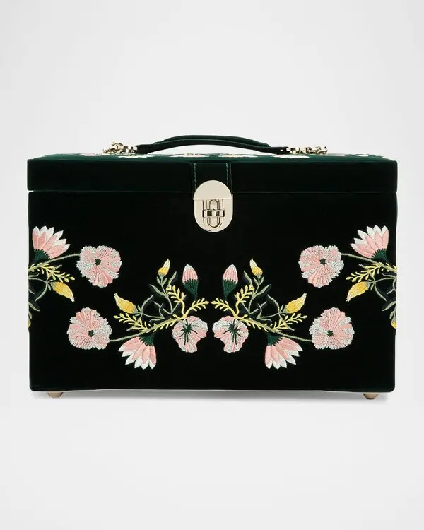 Wolf Zoe Large Jewelry Box - Forest Green