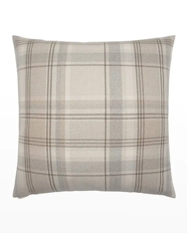 D.V. KAP HOME Tartan Decorative Feather/down Pillow 24 - Buff