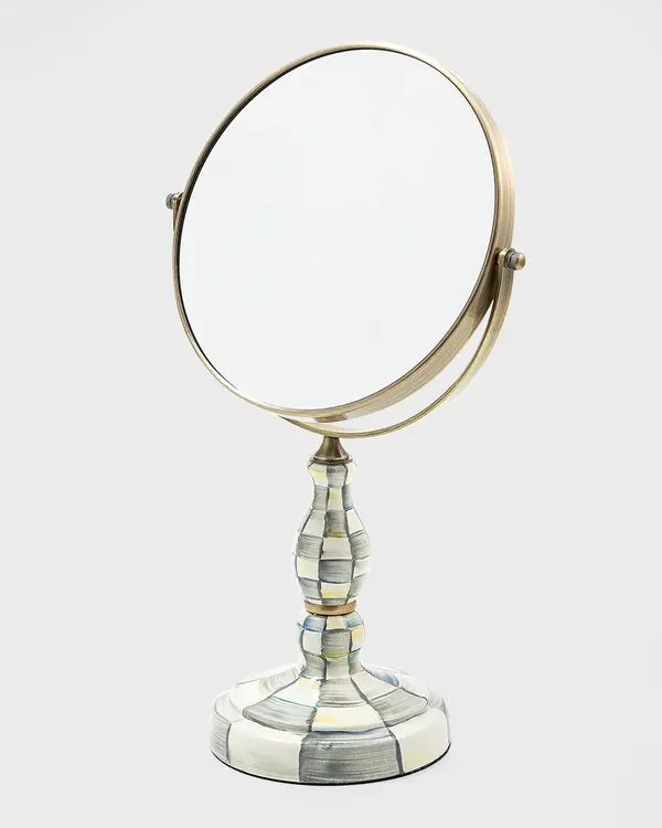 MACKENZIE-CHILDS Sterling Check Enamel Vanity Mirror