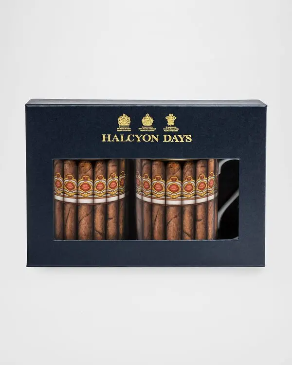 Halcyon Days Cigars Mugs, Set Of 2