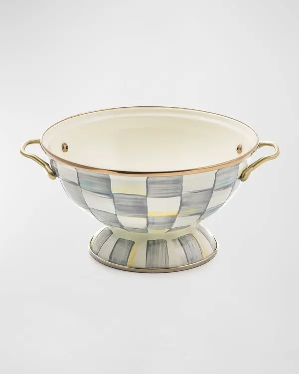 MACKENZIE-CHILDS Sterling Check Enamel Almost Everything Bowl - One-color