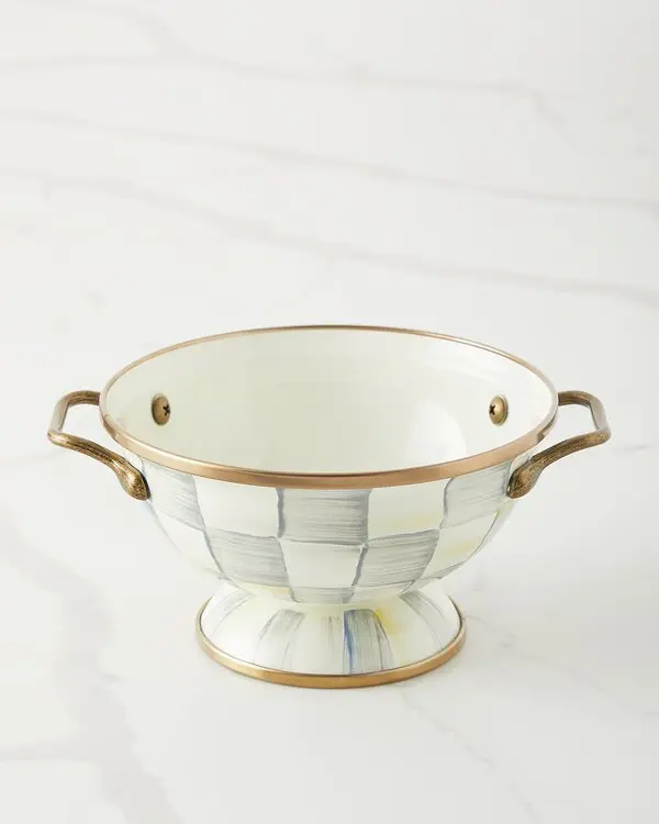 MACKENZIE-CHILDS Sterling Check Enamel Simply Anything Bowl