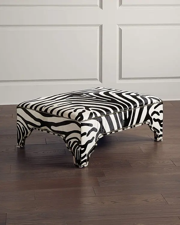 MASSOUD Aleeha Hair Hide Ottoman