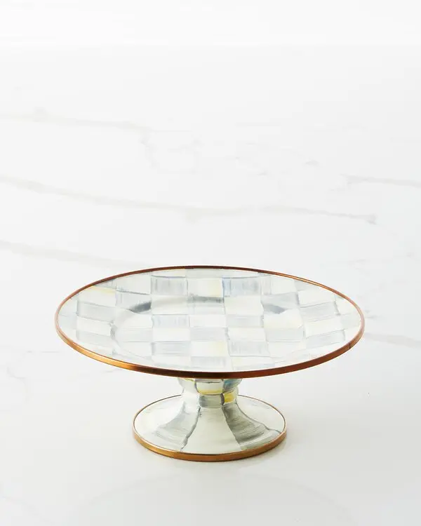 MACKENZIE-CHILDS Sterling Check Enamel Mini Pedestal Platter - One-color